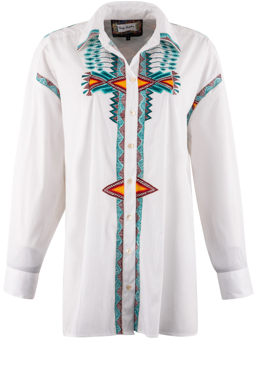 Vintage Collection Catalina White Western Top Pinto Ranch