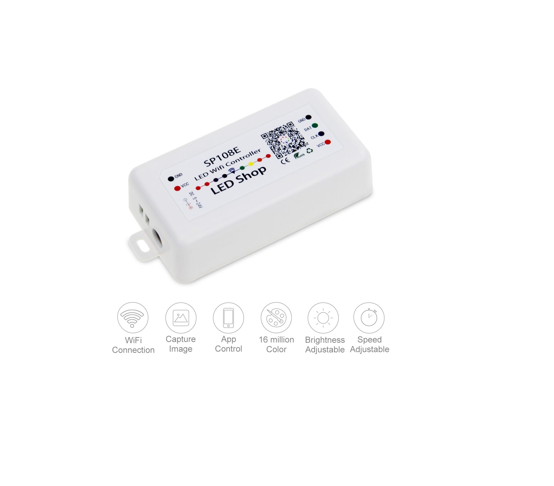 SP108E Led Wifi Controller for WS2812b/WS2811 LEDs – BE Components