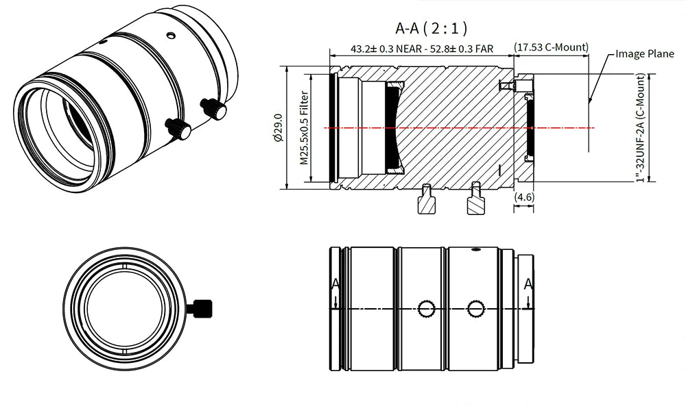 35mm C Mount Lens For Up To 23 12mp Cameras Cil535