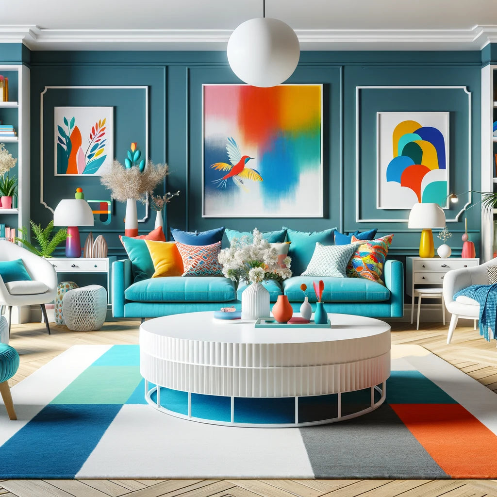 Colorful interior design store