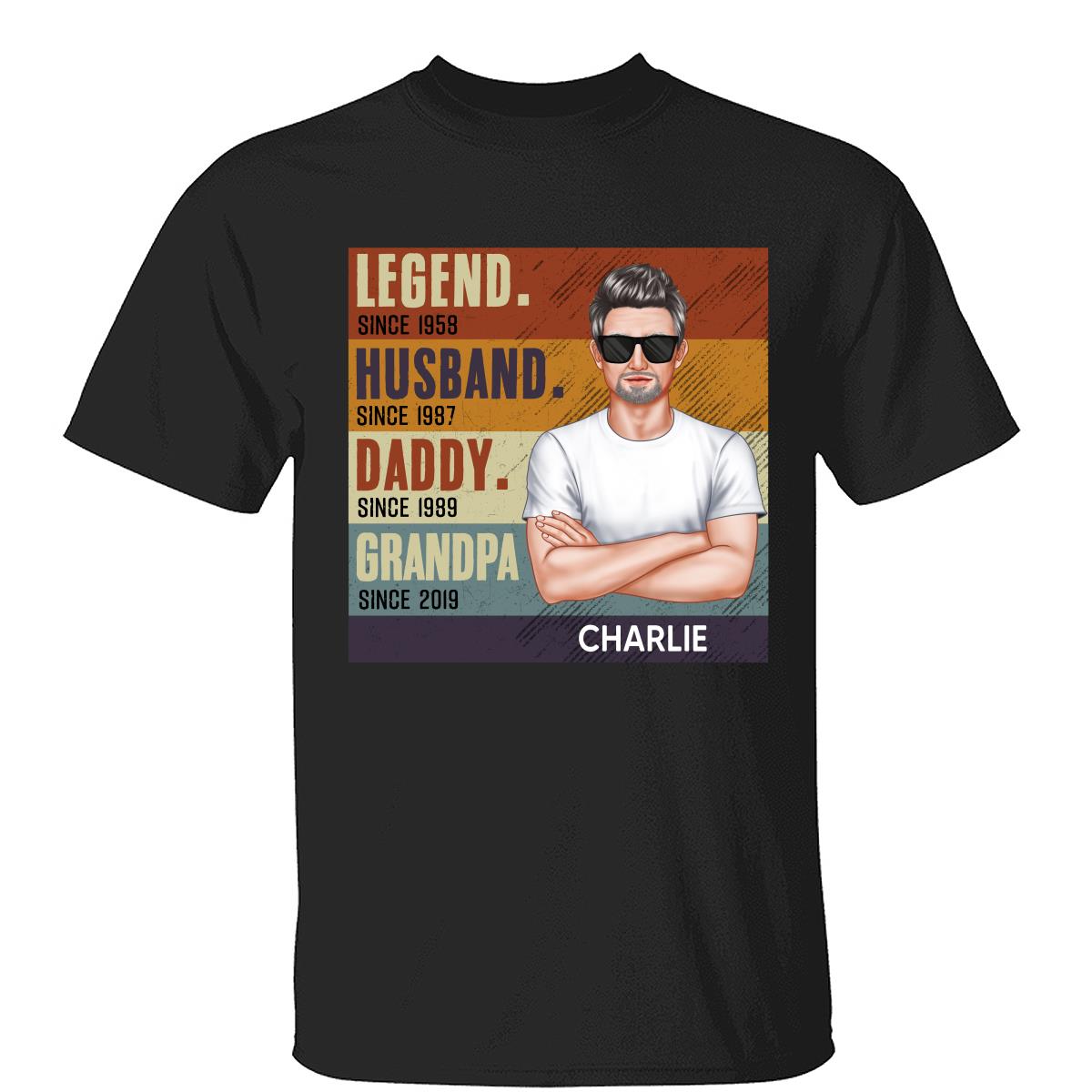 Dad Grandpa Crossed Arm Legend Retro Personalized Shirt Trendingcustom™️
