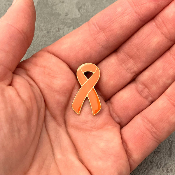 Orange Awareness Ribbon Pin Badge Butler And Grace Ltd