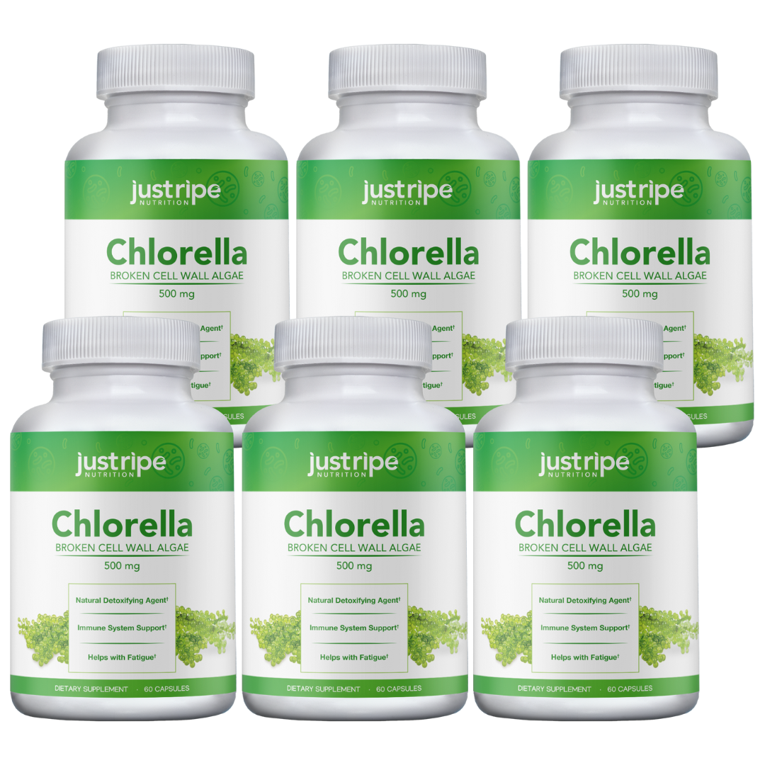 Chlorella Broken Cell Wall Algae 6 Bottles Justripenutrition