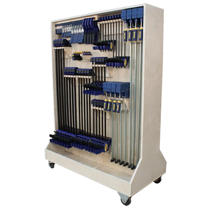 Mobile clamp rack store