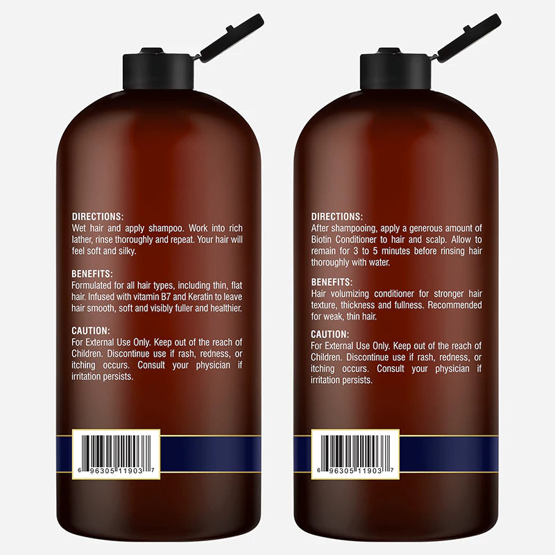 Biotin Shampoo And Conditioner Set With Keratin And Collagen