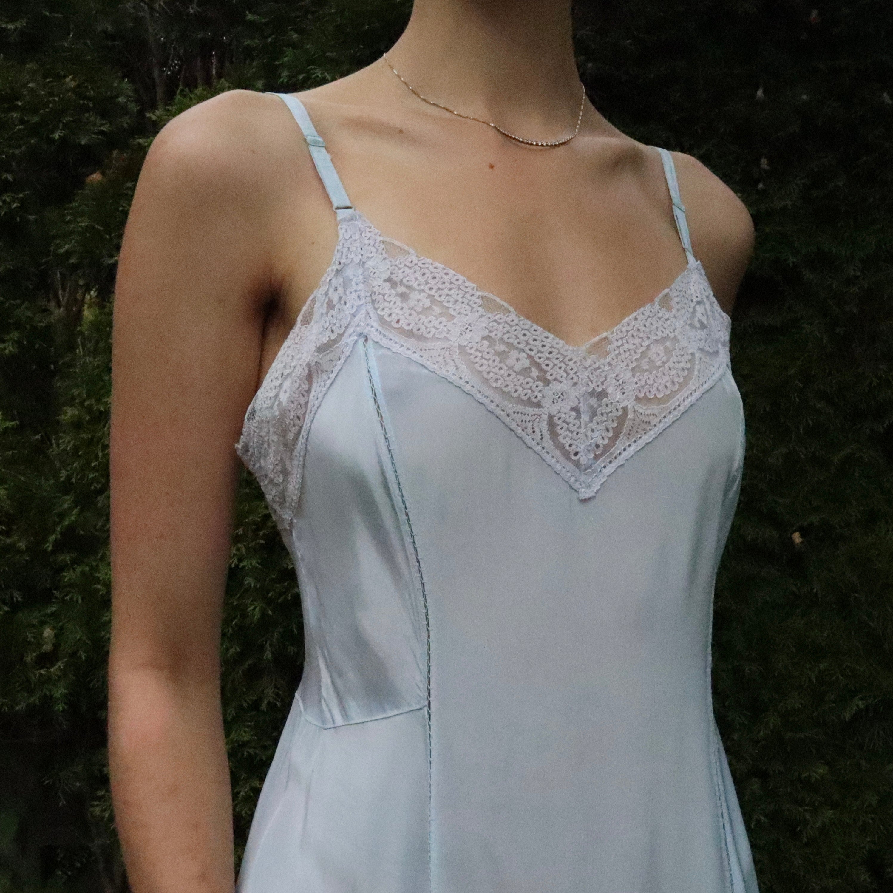 Antique Pale Blue Slip M L Imber Vintage