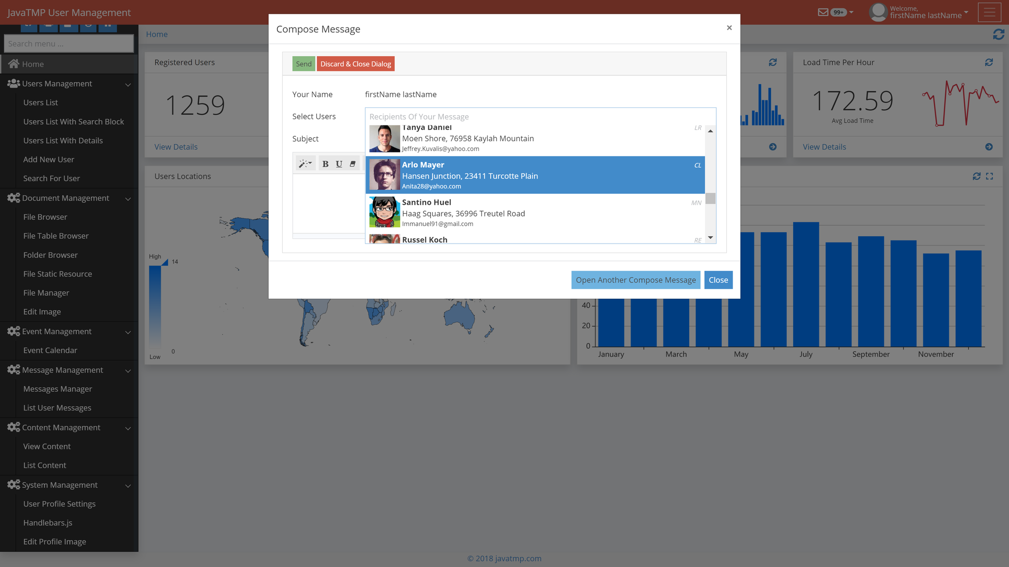 JavaTMP Bootstrap Admin And Dashboard Template